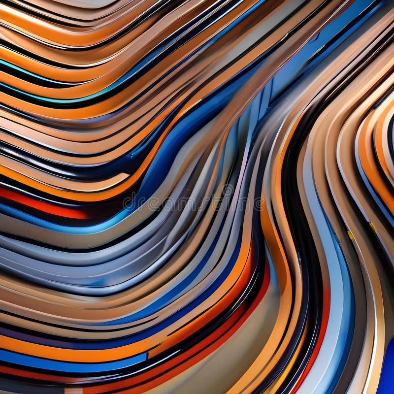 Dynamic Lines and Shapes Converging and Diverging, Creating a Sense of ...