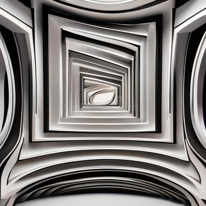 Dynamic Lines and Shapes Converging and Diverging, Creating a Sense of ...