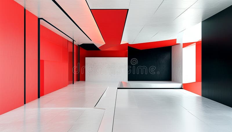 Exploring Vibrant Geometry in a Modern Architectural Interior with Bold ...