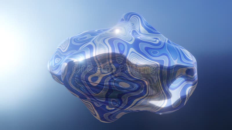 Dynamic Liquid Blue Metal Form, Abstract Shining Surface, 3d Shape ...