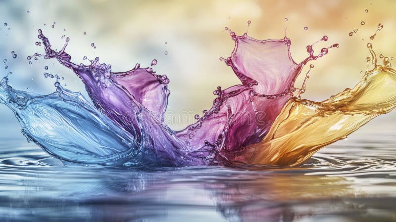 Dynamic Liquid Motion Patterns in Vibrant Colors Water Splash Art ...