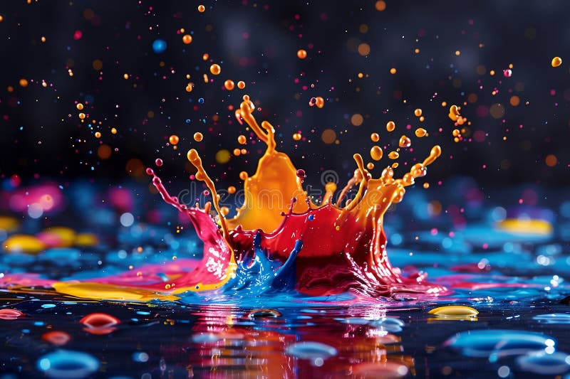 Dynamic Liquid Paint Splash Stock Image - Image of macro, creativity ...