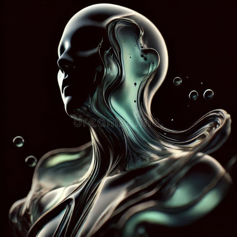 Dynamic Liquid Portrait of a Mind Stock Illustration - Illustration of ...