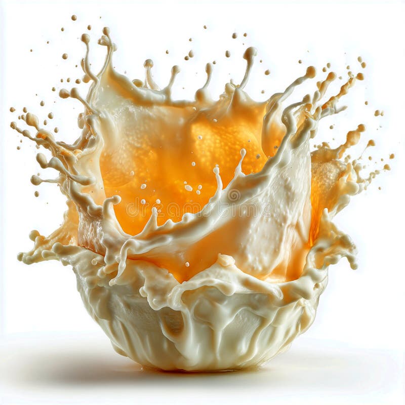 Liquid Explosion with Orange Hue Against a White Setting Stock ...