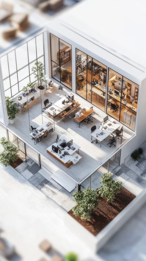 Dynamic Loft Office Layout stock illustration. Illustration of layout ...