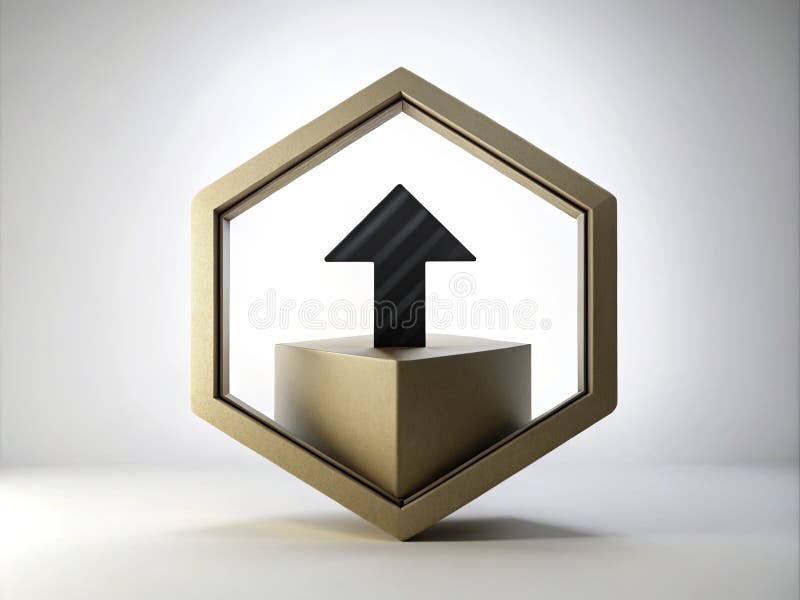 Modern Hexagon Upward Arrow Logo a Geometric Design for Business and ...