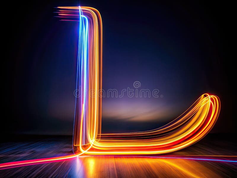 Dynamic Long Exposure Typography a Vibrant L in Motion Captured with ...