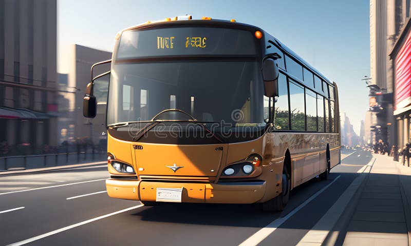Dynamic Looking Bus, Adorable Style, Cool Vibe, Generative AI Stock ...
