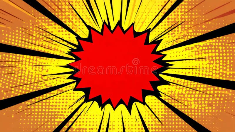 Dynamic Looped Animation of a Retro Comic Book Style Background with a ...