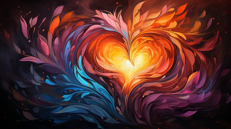 Dynamic Love. Vibrant Abstract Artwork Symbolizing Passion and Intimate ...