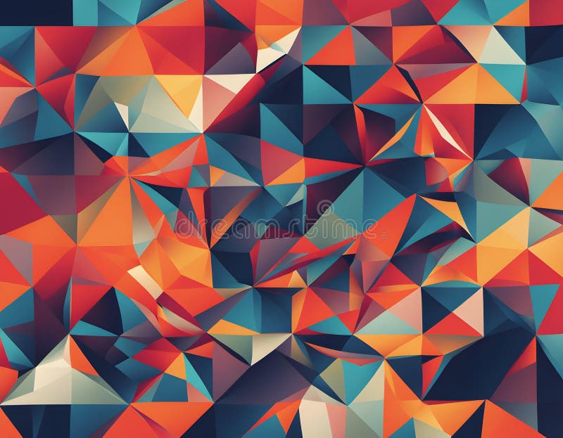 A Dynamic, Low-poly Geometric Abstract Composition, Embodying the ...