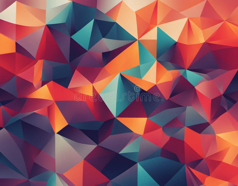 A Dynamic Low-poly Geometric Abstract Composition Showcasing a Modern ...