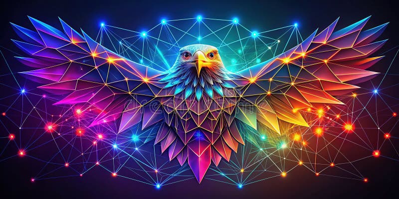 Dynamic LowPoly Eagle Tech Banner a Futuristic Geometric Abstract ...