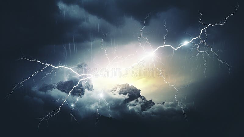 The Dynamic and Luminous Nature of a Lightning Bolt. Generative AI ...