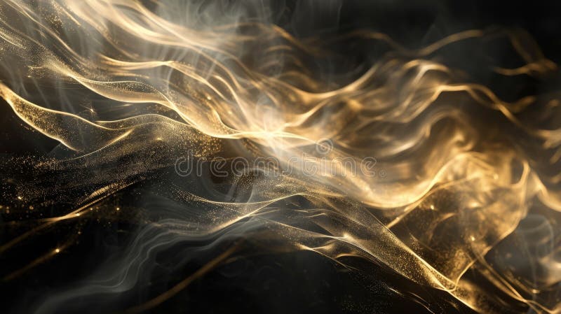 Dynamic, Luxurious Abstract Art with Sharp Gold Lines on Black Canvas ...