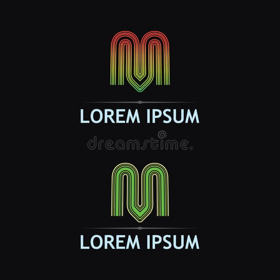 Dynamic M Letter Design with Abstract Vector Logo Style Stock Vector ...