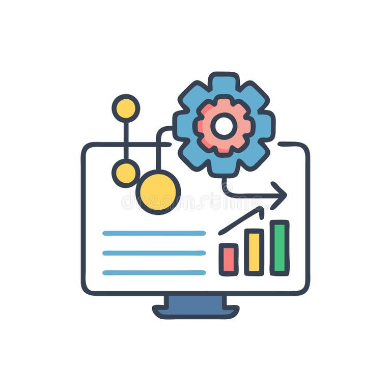 Dynamic Machine Learning Icon for Automation Stock Photo - Illustration ...