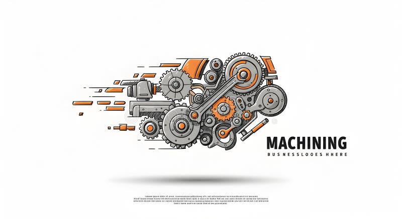 Dynamic Machining Vector Design with Animated Gears and Motion Illustration Stock Illustration ...
