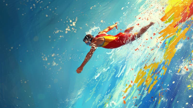 Dynamic Male Diver Performing Flawless Dive for China Stock ...