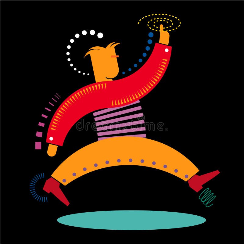 Dynamic man (vector) stock vector. Illustration of colored - 1737733