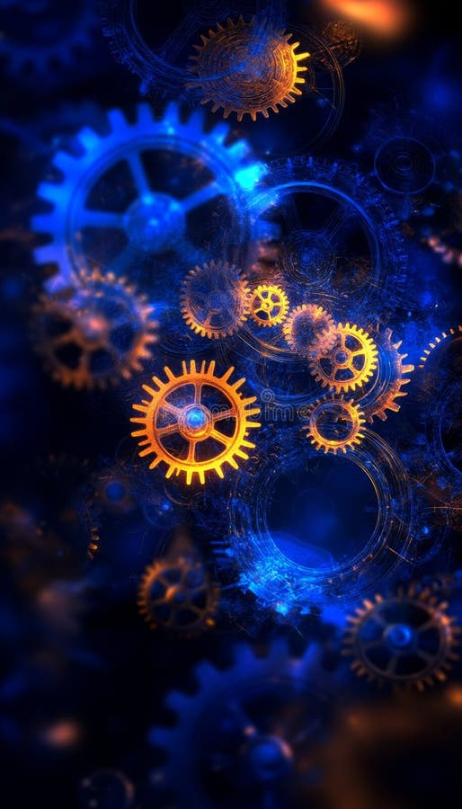 Dynamic Manufacturing Background Featuring Abstract Gears and Cogs in ...