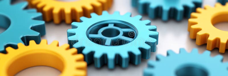 Dynamic Manufacturing Background Featuring Abstract Gears and Cogs in ...