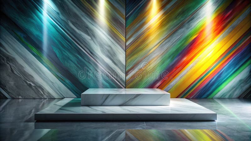 Dynamic Marble Design Platform Angled Perspective Industrial Splash ...