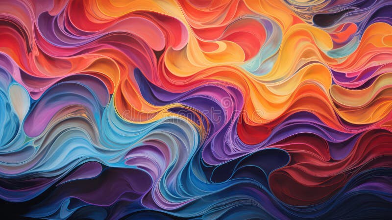 Dynamic Marbled Acrylic with with Vibrant Rainbow Tones. Abstract ...