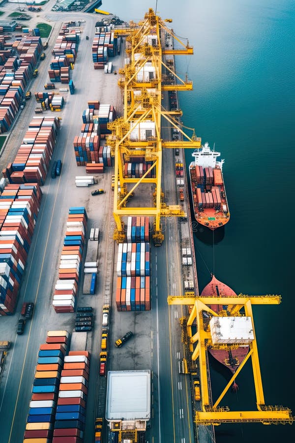 Dynamic Maritime Port with Container Facilities Stock Image - Image of ...