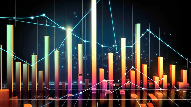 Candlestick Graph Illustrating the Dynamic Rise in Business Stocks on ...