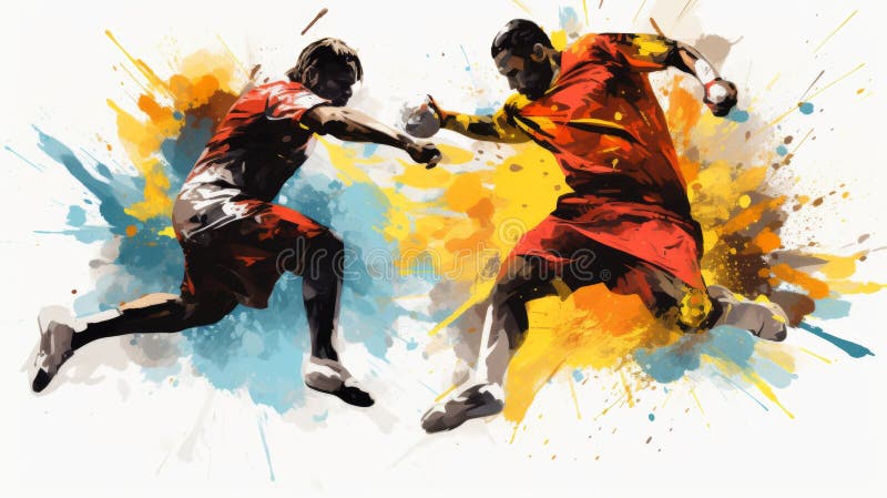 Dynamic Martial Arts Showdown in Abstract Art Style Stock Illustration ...