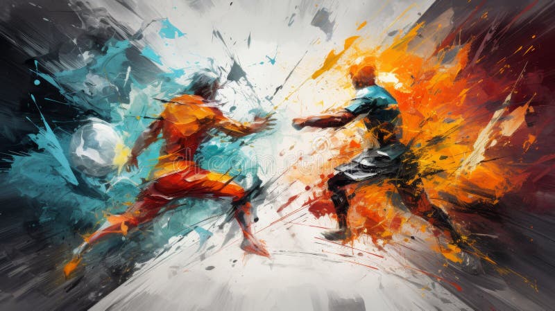 Dynamic Martial Arts Showdown in Abstract Art Style Stock Illustration ...