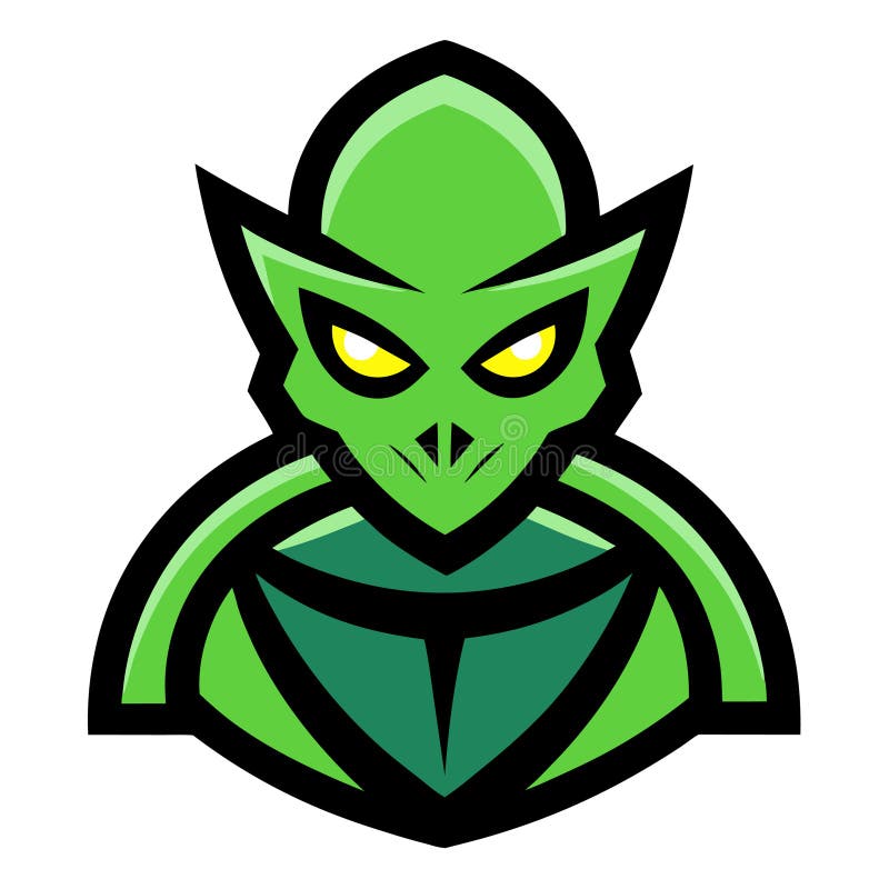 Alien Invader mascot logo stock vector. Illustration of design - 365682599