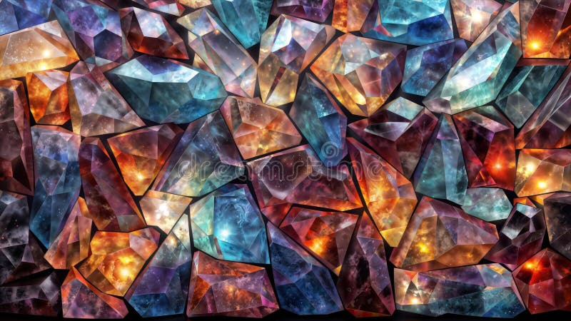 Dynamic Mass of Clouds and Fire with Bright Lights, Dark Starry Sky ...