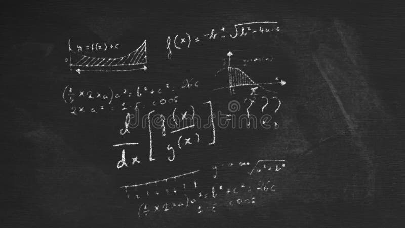 Dynamic Math Equations on a Chalkboard Stock Footage - Video of study ...