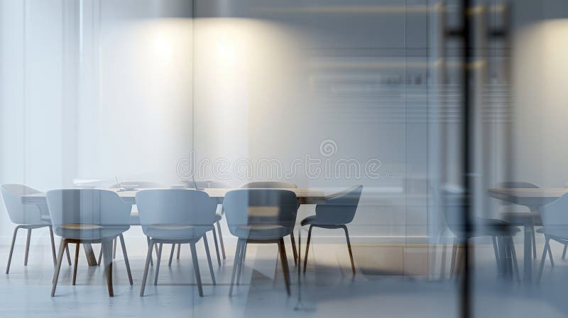 Dynamic Meeting Room in Modern Office with Blurred Motion on Plain ...