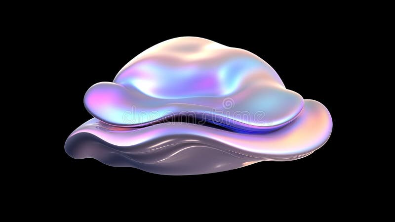Dynamic Melting Blob with Shimmering Iridescence and Fluid Form Against ...