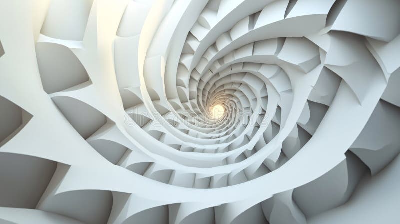 Dynamic and Mesmerizing, Intricate 3D Geometric Shapes Forming a Spiral ...