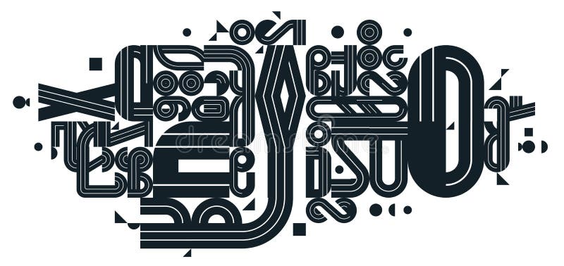 Dynamic Messy Abstract Vector Design Composition, Minimal Lined Modern ...