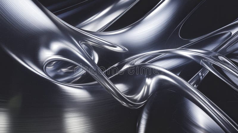 Dynamic Metallic Abstract Design Digital Art Installation Modern ...