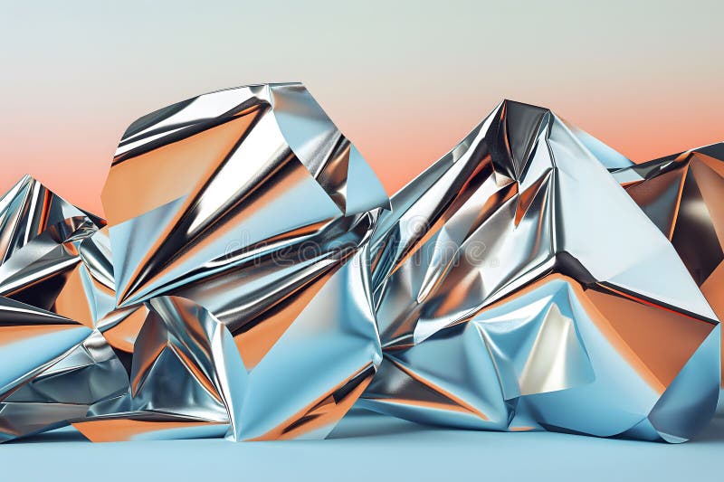 Dynamic Metallic Abstract Shapes with Sharp Angles and Smooth ...