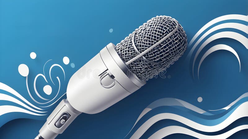 Dynamic Microphone on Abstract Soundwave Background Stock Image - Image ...