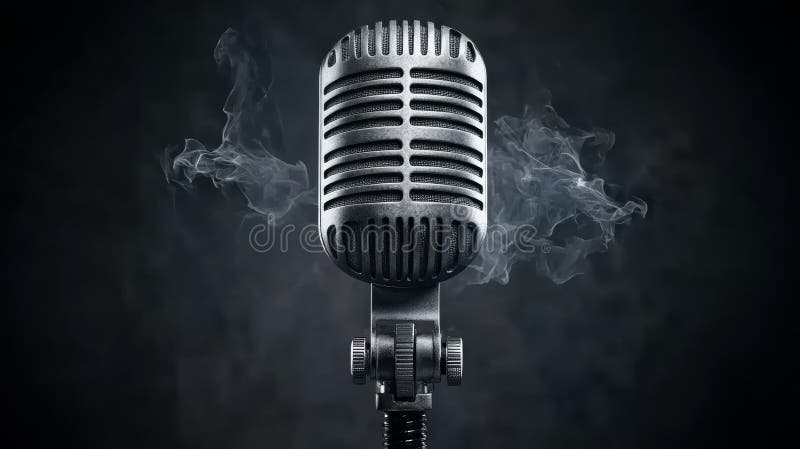 Dynamic Microphone Enveloped in Smoke, a Captivating Visual of Sound ...