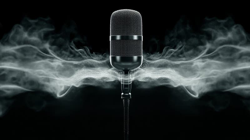 Dynamic Microphone Enveloped in Smoke, a Dramatic Visual of Sound and ...