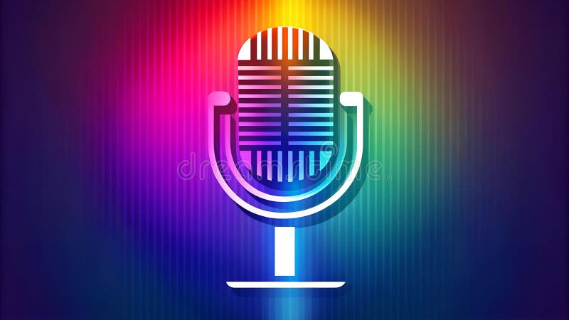 Dynamic Microphone Icon - Bold Lines and Vibrant Gradient AI Generated ...