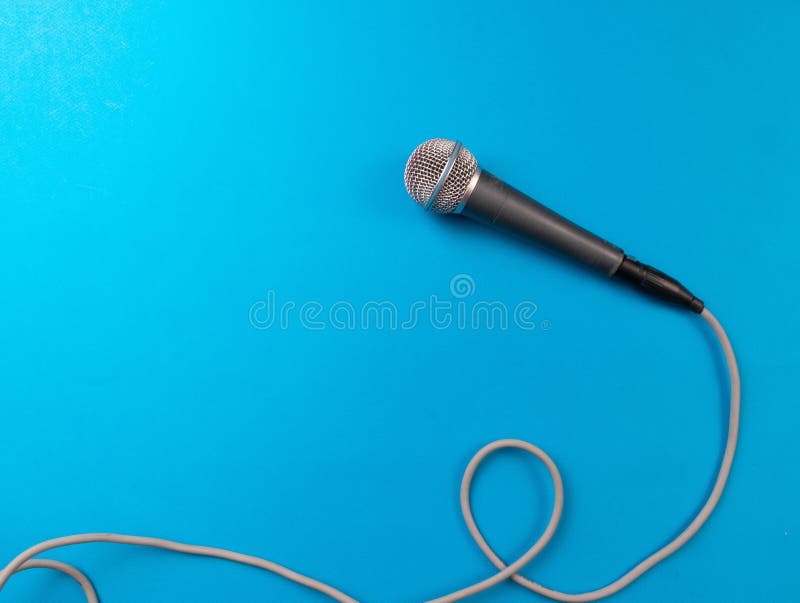 Dynamic Microphone with a Long Gray Wire Stock Image - Image of generic ...