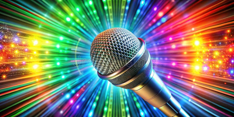 Dynamic Microphone in a Vibrant Light Show Burst. Generative AI Stock ...