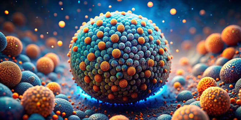 Dynamic Microscopic Cellular Landscape a Futuristic Abstract of ...
