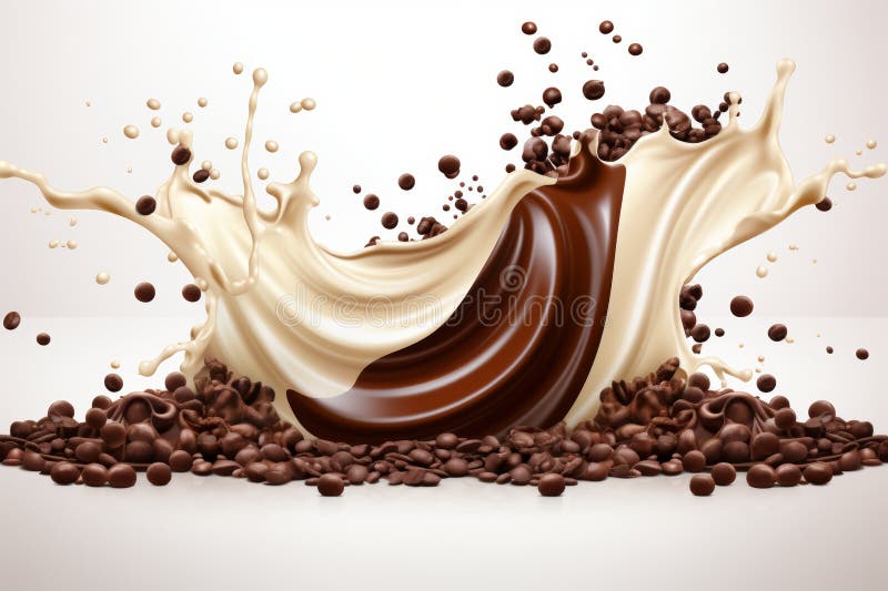 Dynamic Milk and Chocolate Wave Splash Perfect for a Variety of ...