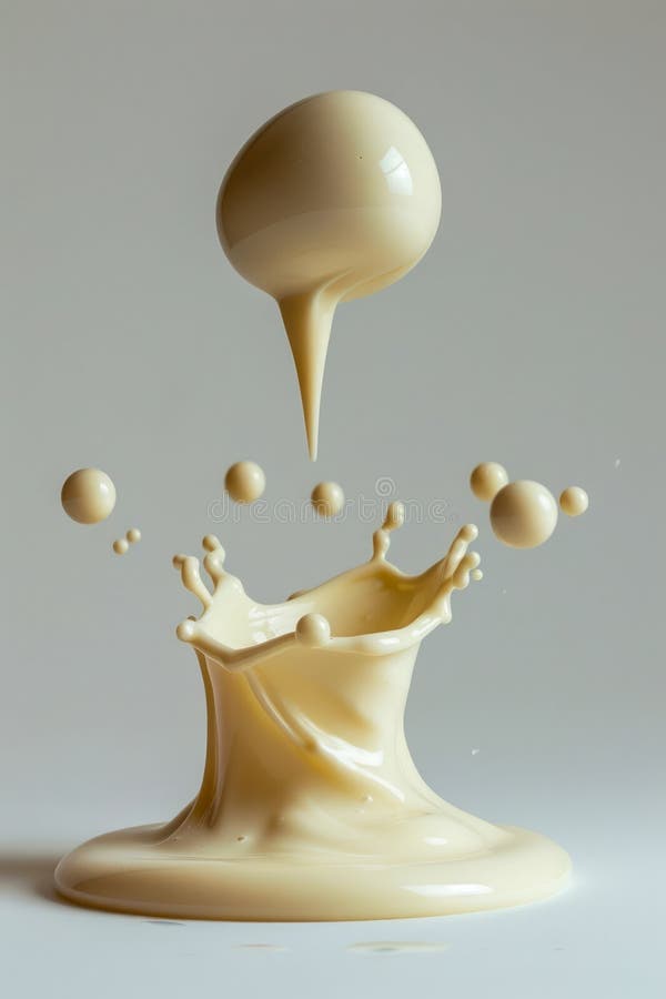 Dynamic Milk Splash Captured in High Speed Photography on Neutral ...